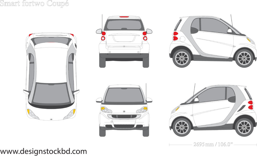 Smart fortwo coupe Blueprint | Outline Download – DesignStockBD.Com